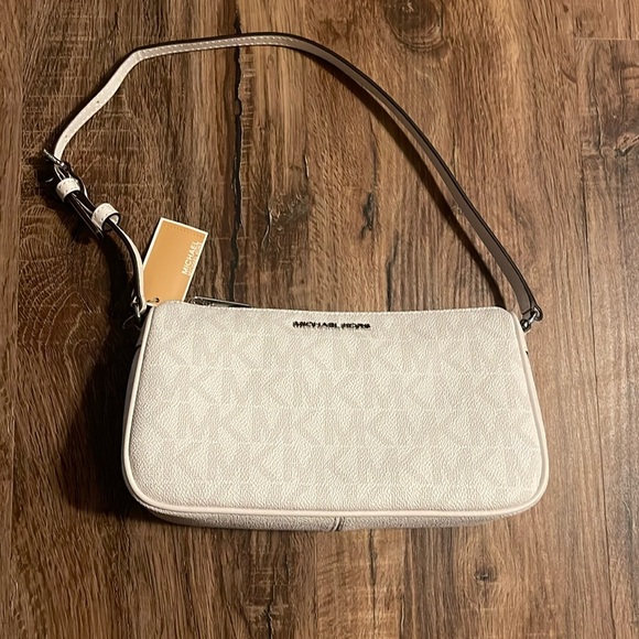 Michael Kors | Bags | Michael Kors Jet Set White Logo Pouchette | Poshmark